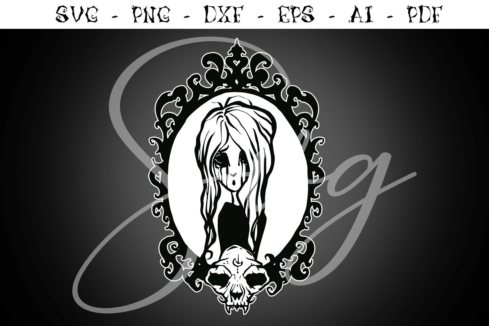 Zombie Girl SVG Gothic Svg Raise the Dead Clipart Horror - Etsy