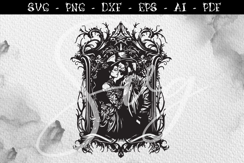 Gothic Lovers SVG: Hand-drawn Mystic Illustration (digital Download) - Etsy