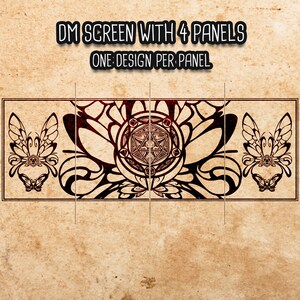 DM Screen Butterfly Design SVG, 4 Panels, Table Top Gaming Screen Svg ...