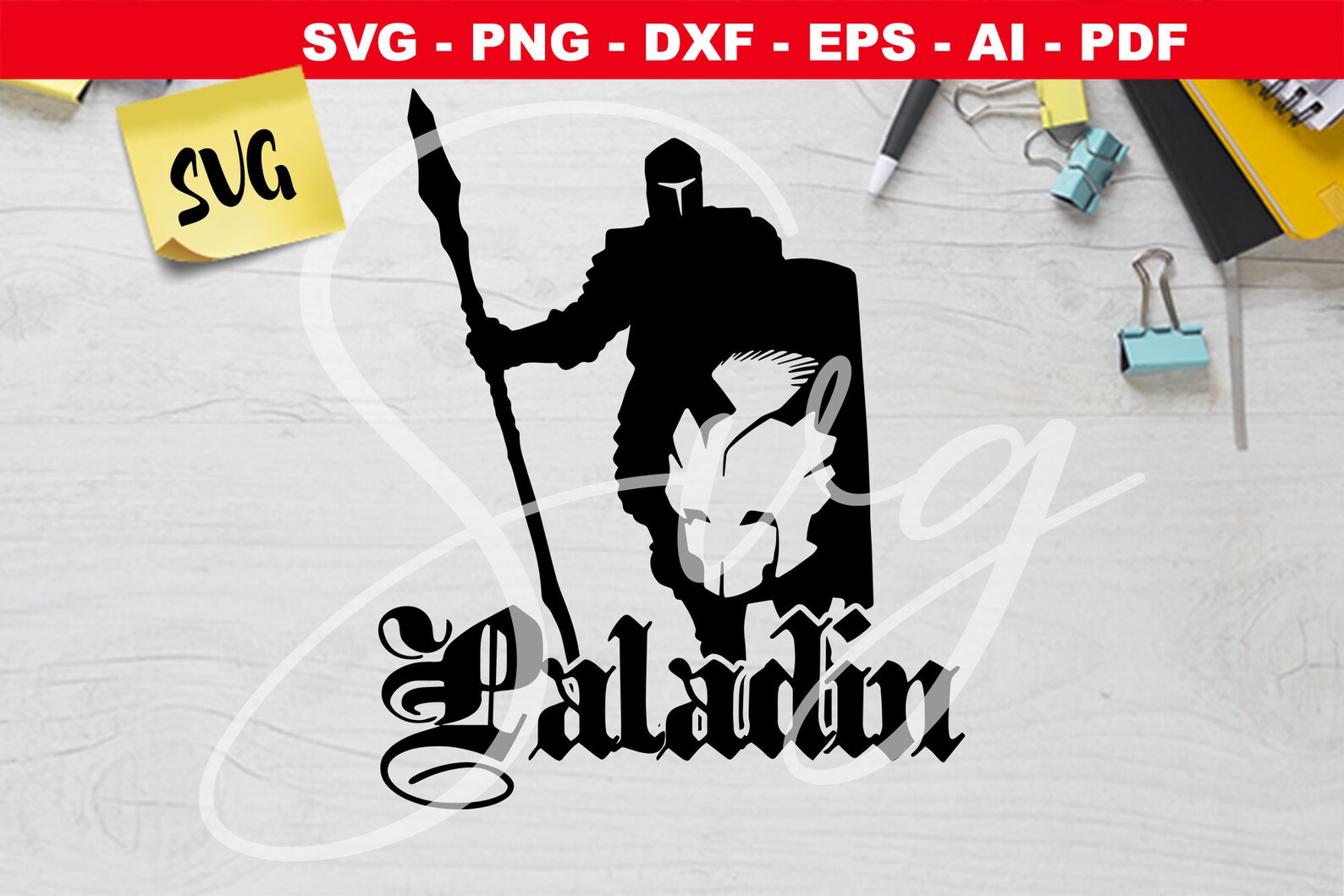 RPG Paladin Silhouette Svg, RPG Svg, D20, Rpg Games, Png, Dxf, Eps, Ai ...