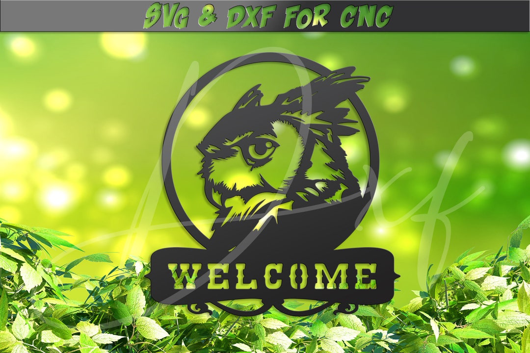 Owl Welcome Sign SVG DXF: Laser Cut File, Woodland Decor - Etsy