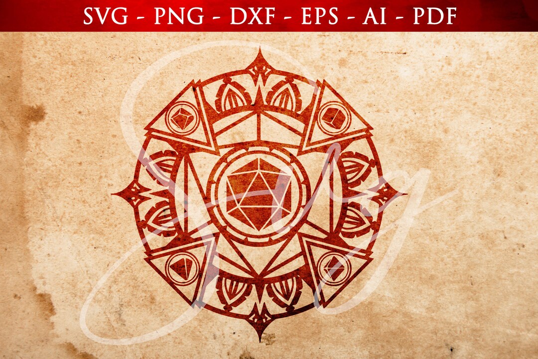 D20 Magic Circle SVG, Magic Dice Circle, Polyhedral Magic Circle, Rpg ...