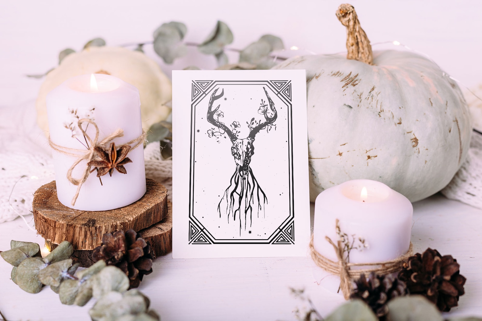 Oracle Deck SVG Oracle Cards Mystic Svg White Stag Skull - Etsy