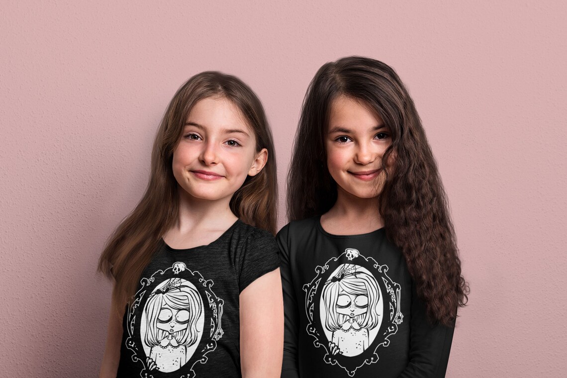 Gothic Svg Creepy Girl Portrait SVG Spooky Skull Goth | Etsy