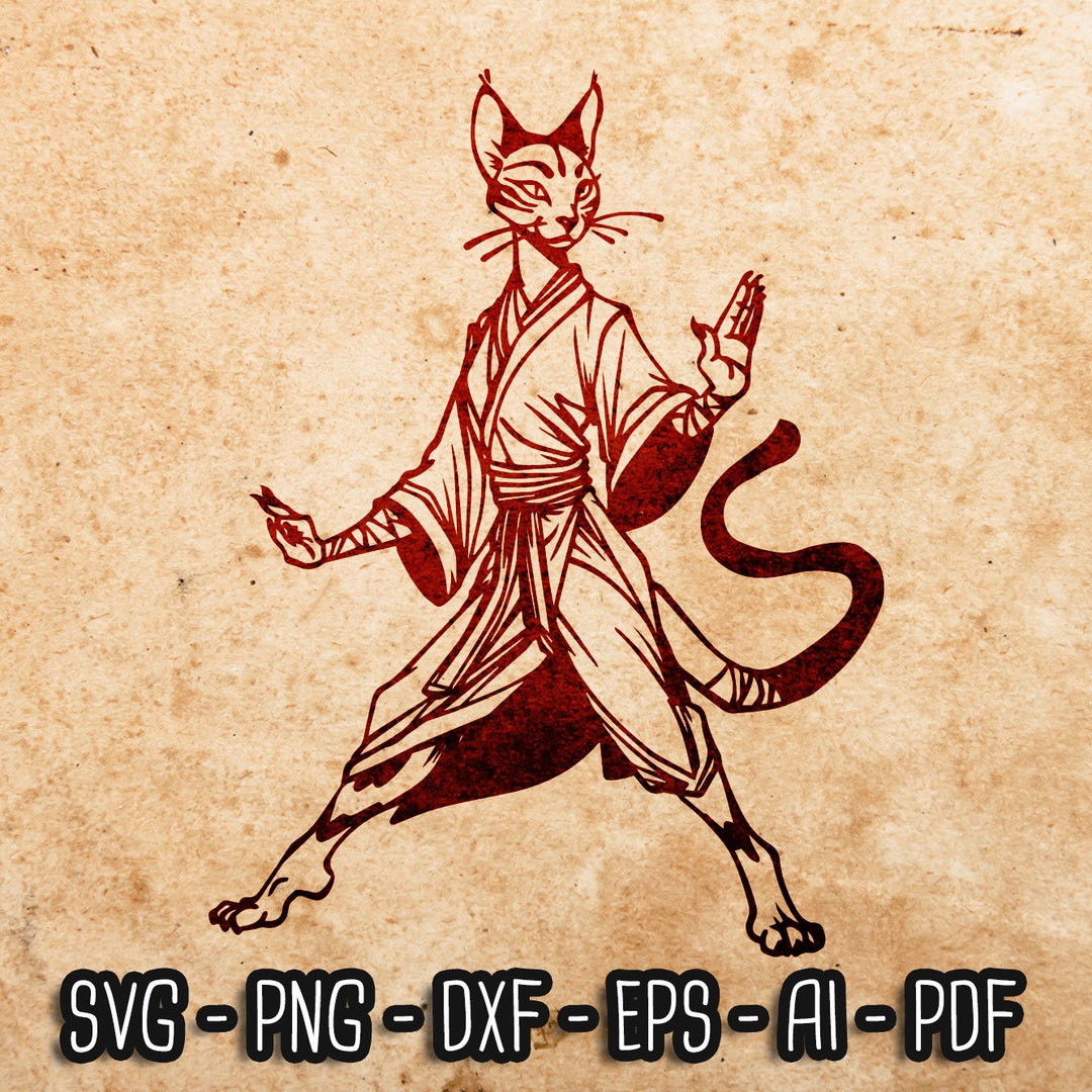 Tabaxi Monk SVG, Female Cat, Catfolk, TTRPG Svg, D20, Rpg Games, Role ...