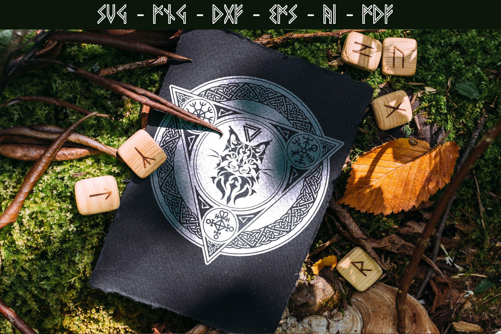 Celtic Animal Zodiac SVG Cat Svg Spirit Animals Runes - Etsy