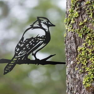 Blue Jay Tree Spike DXF and SVG, Bird on Branche Svg, Bird Yard Sign ...