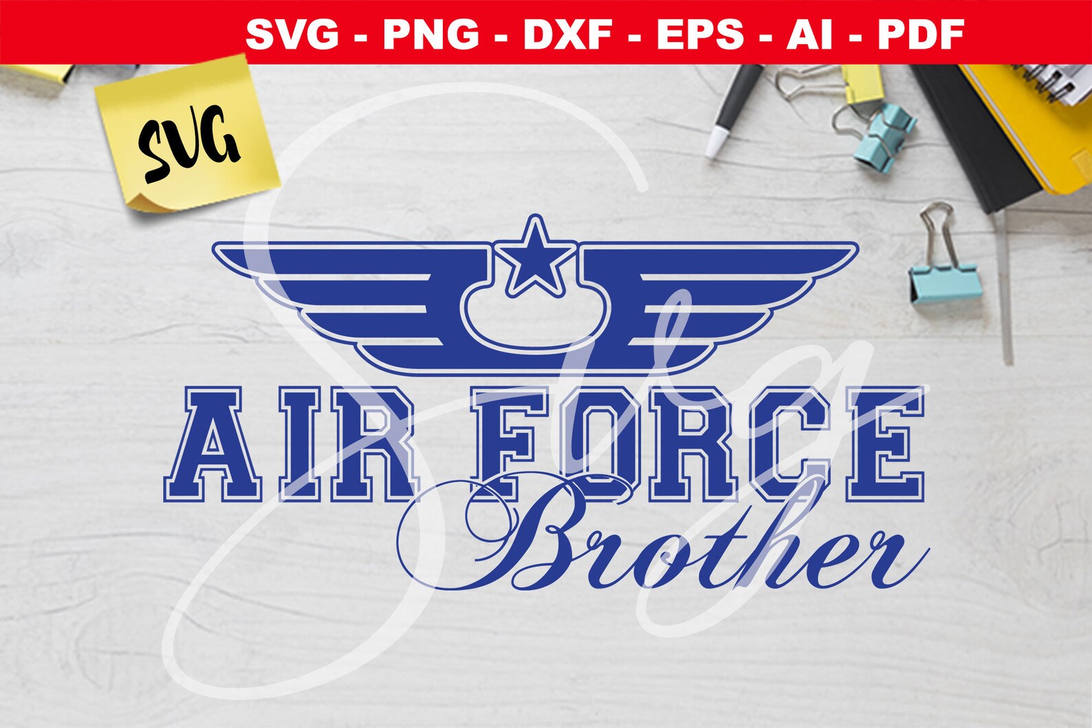 Air Force Brother Svg Military Svg Png Dxf Eps Ai Pdf Etsy