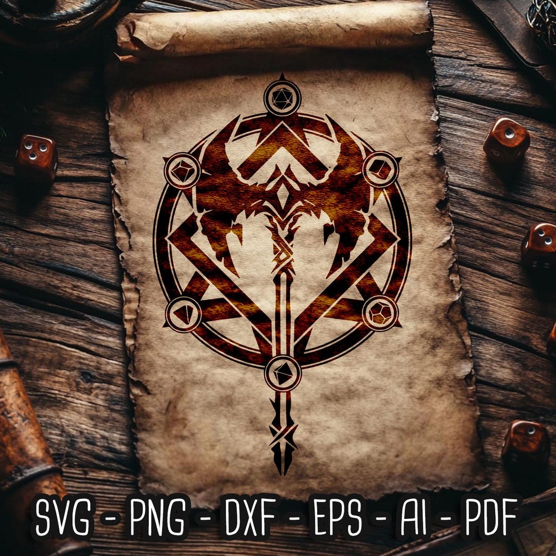 Barbarian Magic Circle Emblem SVG: D20 RPG Dice Cut File - Etsy