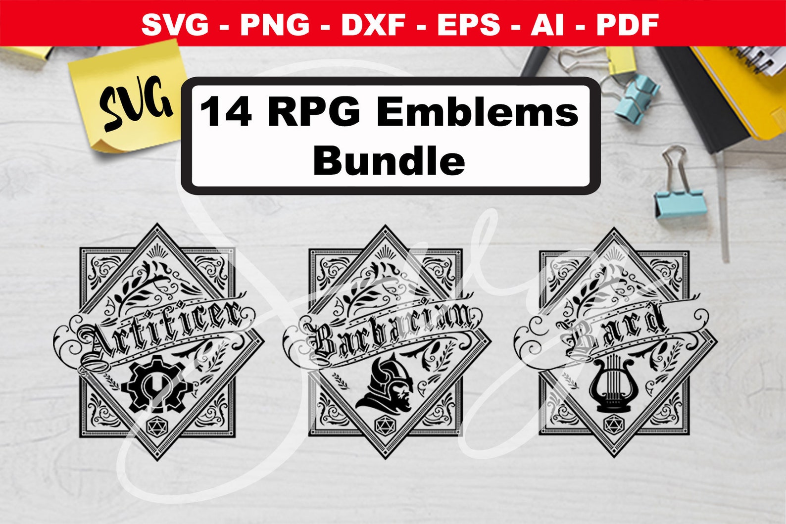 RPG Class Emblem Bundle PACK 2 D20 Rpg Games Svg Pathfinder - Etsy