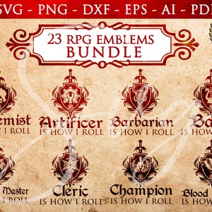 23 RPG Class Emblem Bundle PACK 5, D20, Rpg Games, DM Svg, Pathfinder ...
