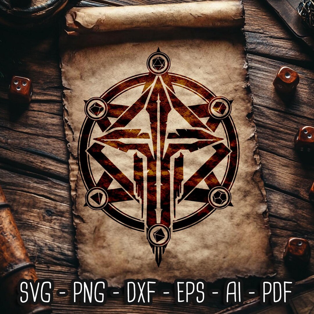 Cleric Magic Circle Emblem SVG, D20 Svg, RPG Polyhedral Dice Svg, Role ...