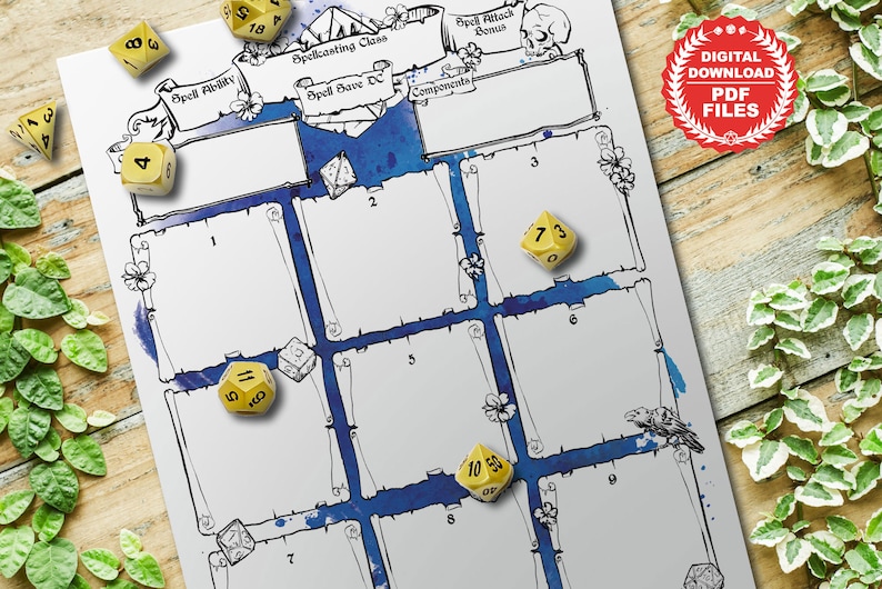 D&D 5e Character Sheets: Printable Table Top RPG (PDF File) - Etsy