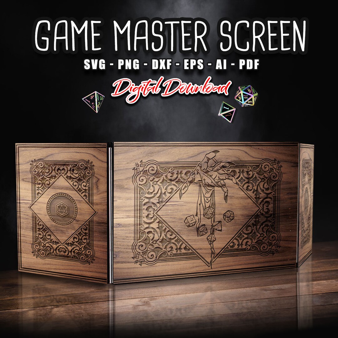 DM Screen 3 Panel Hand Design SVG: Tabletop RPG (digital Download) - Etsy