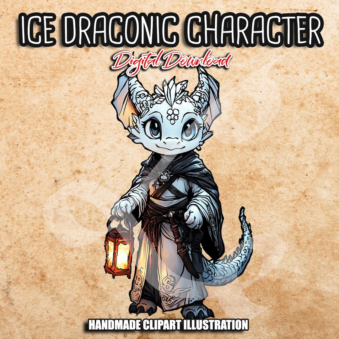 Ice Draconic Priest Character Clipart: RPG Games (PNG Digital Download ...