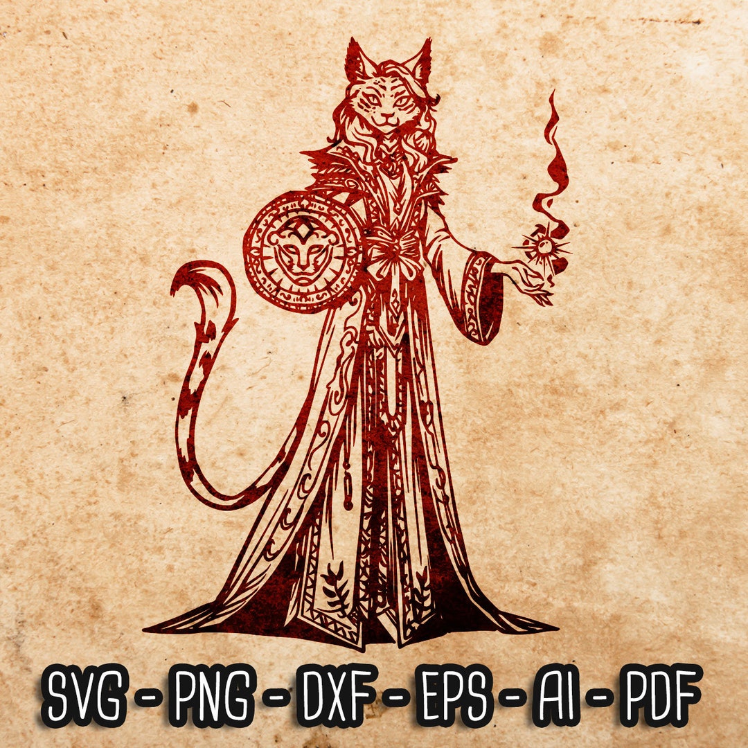 Tabaxi Cleric SVG: Catfolk Sorceress RPG File (digital Download) - Etsy