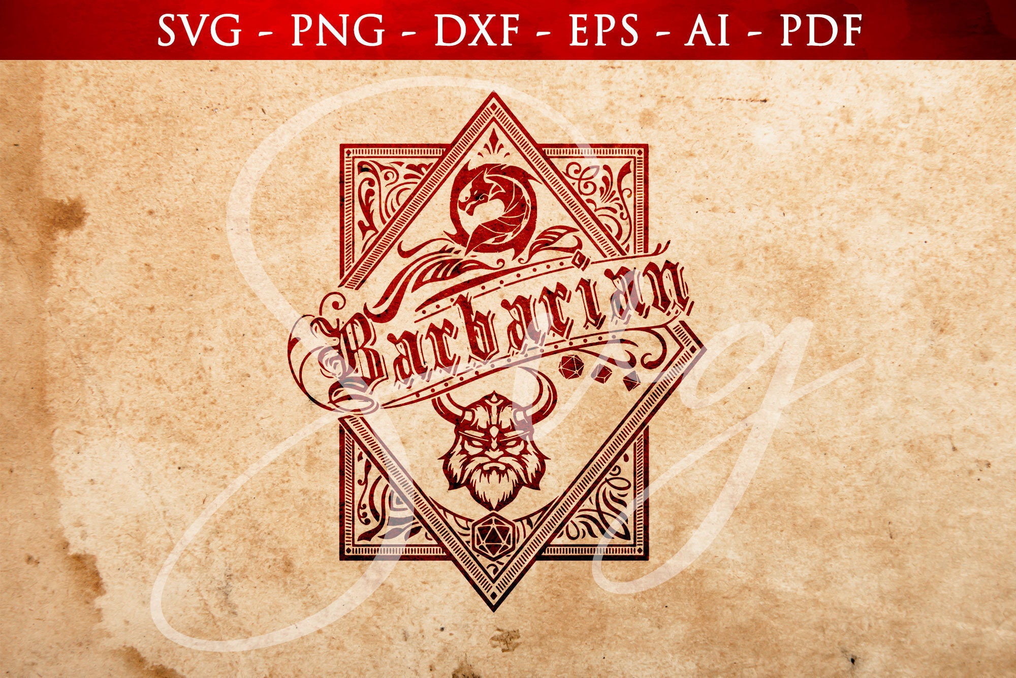 Barbarian Svg Dnd Class Emblem Dnd Svg Rpg Games Role - Etsy
