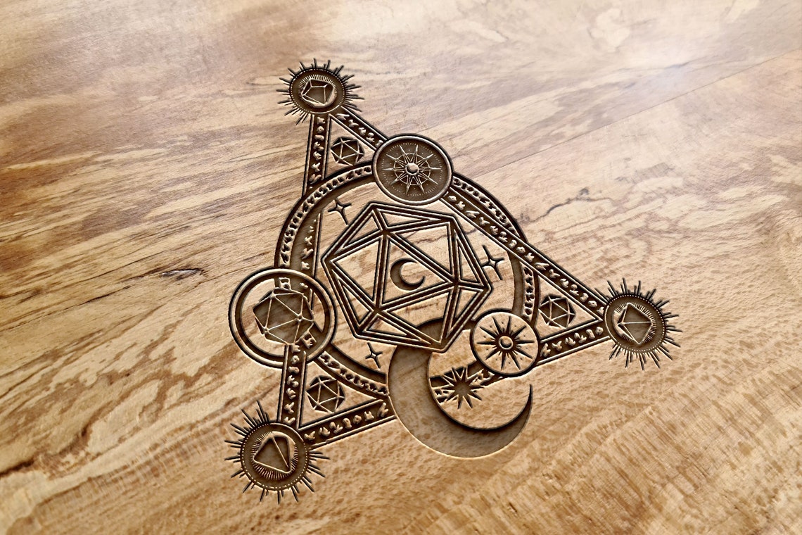 D20 SVG Crescent Moon Svg RPG Celestial Magic Circle - Etsy