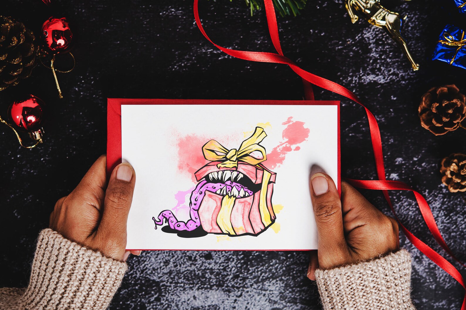 Christmas Present Mimic Svg D20 Mimic Clip Art Rpg Games | Etsy