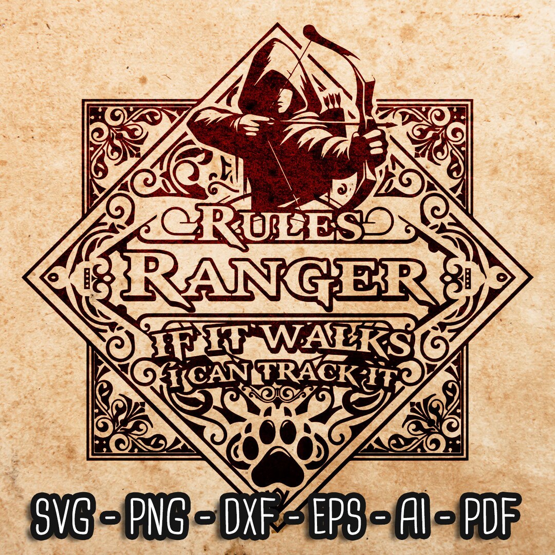 Ranger Rules SVG: RPG Class Emblem, D20 (digital Files) - Etsy
