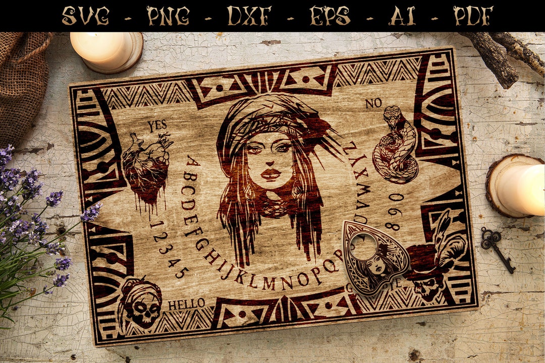 Voodoo Spirit Board & Planchette Svg, Answers Board Game, Occult ...