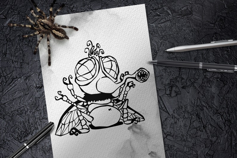 Fly SVG Creepy Fly PNG Fly Clipart Goth Svg Halloween - Etsy