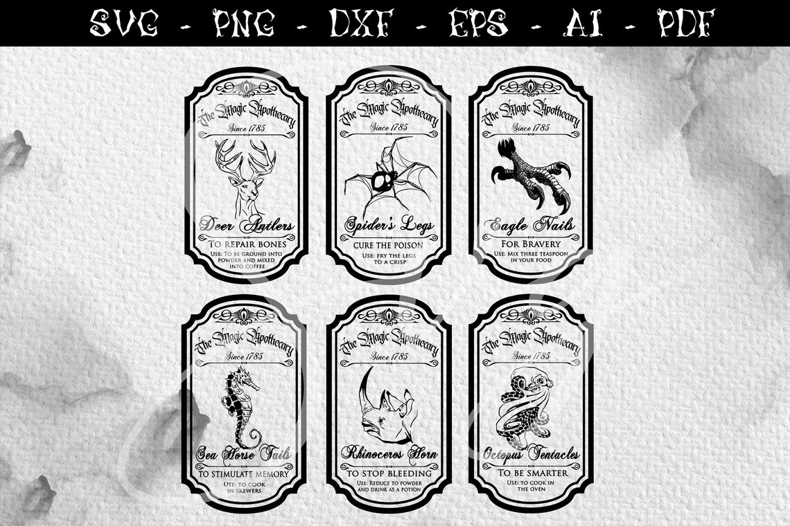 Potion Label SVG Bundle Apothecary Labels Bottle Stickers - Etsy