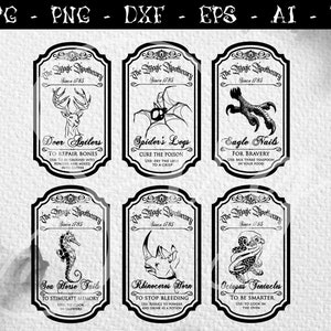Potion Label SVG Bundle, Apothecary Labels, Bottle Stickers, Halloween ...