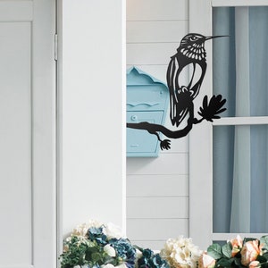 Colibri Tree Spike DXF and SVG, Bird on Branche Svg, Bird Yard Sign ...