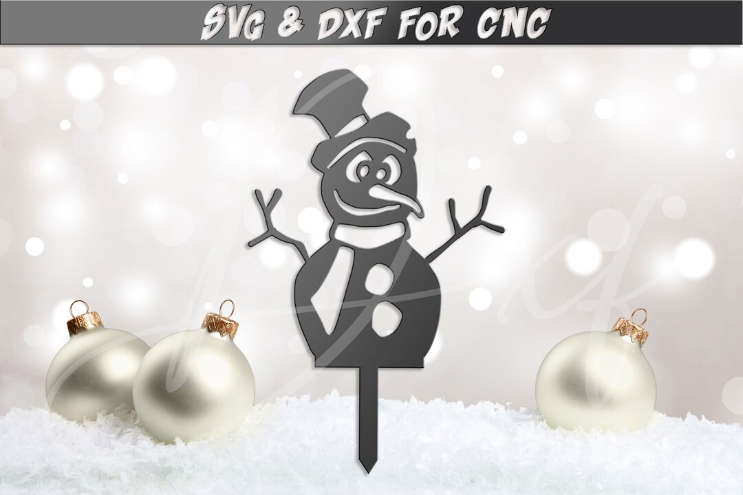 Snowman Stake DXF, Christmas CNC, Winter Holiday Svg, Snowman Yard ...