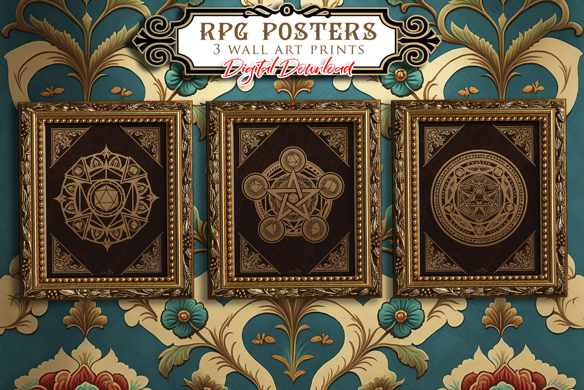 RPG Posters Set: Magic Circle Gamer Art (digital Download) - Etsy