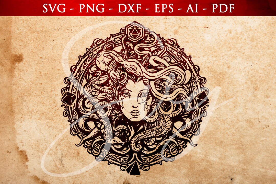 Medusa Svg, Dungeon Master Svg, RPG Svg, D20, Rpg Games, Pathfinder 2e ...