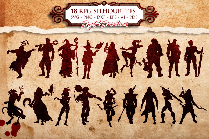 RPG Character Silhouettes: Game Design Graphics (digital Download) - Etsy