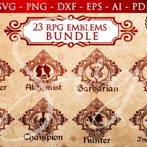RPG Class Emblems Bundle PACK 4 D20 Rpg Games Svg - Etsy