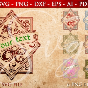 RPG Custom Emblem Dragon Ornament SVG + 6 Emblems PNG Files, Rpg Games ...