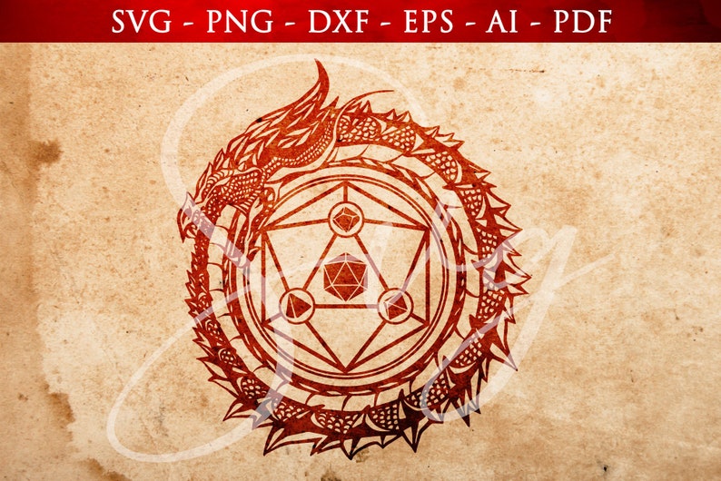 D20 Dragon Magic Circle SVG: RPG Dice Cut Files - Etsy