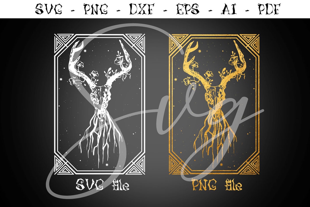 Oracle Deck SVG, Oracle Cards, Mystic Svg, White Stag Skull Svg, Tarot ...