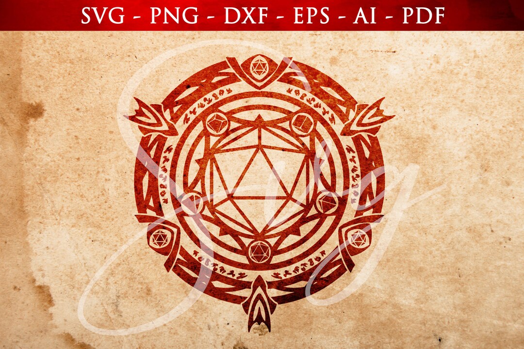 D20 Svg, Magic Circle SVG, Magic Dice Circle, Polyhedral Dice Svg, Rpg ...