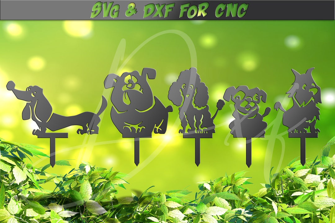 Dog Garden Stakes SVG: Pet Yard Art, Funny Animal Signs (digital Files ...