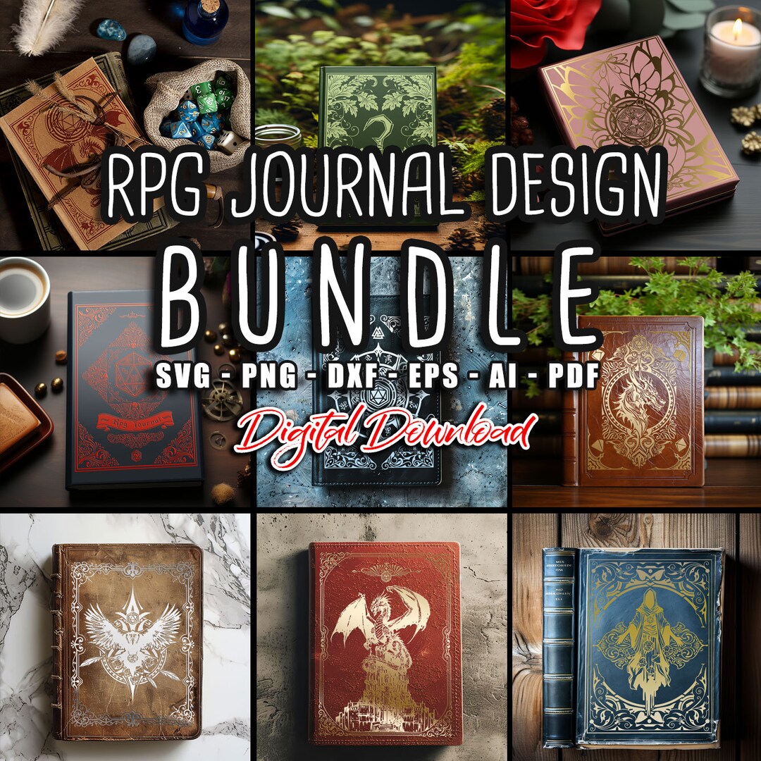 RPG Journal Cover Design Bundle: 10 Gamer Notebook Designs (digital ...