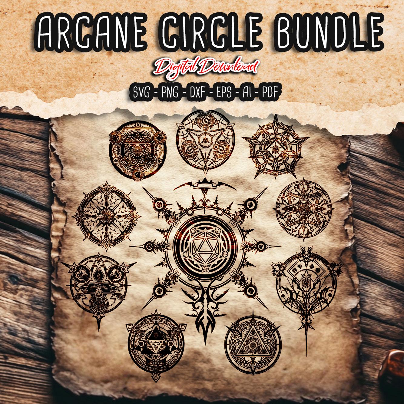 Arcane Magic Circle SVG Bundle: RPG Fantasy Symbols (digital Download ...