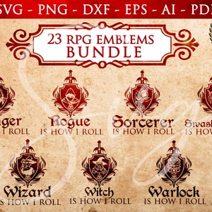 23 RPG Class Emblem Bundle PACK 5, D20, Rpg Games, DM Svg, Pathfinder ...