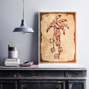 Set of 3 RPG Posters, Parchment Paper Gamer Art, Wall Art Print ...