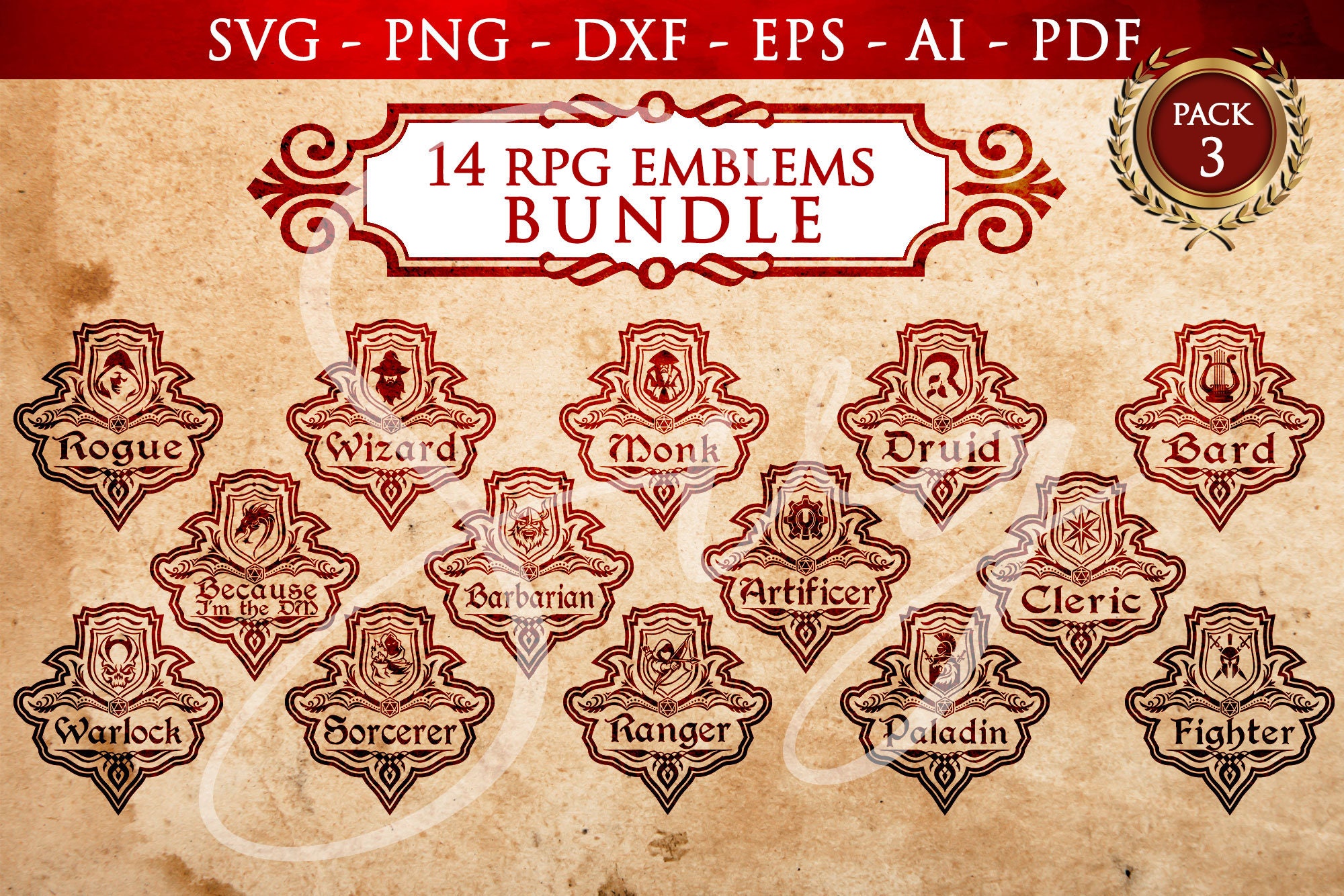 Tabletop Gaming rpg Class Emblem Tabletop RPG Role Playing Game svg ...