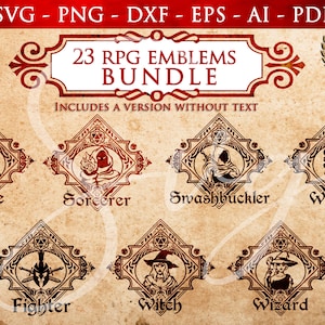 RPG Class Emblems Bundle PACK 4, D20, Rpg Games Svg, Pathfinder 2e ...