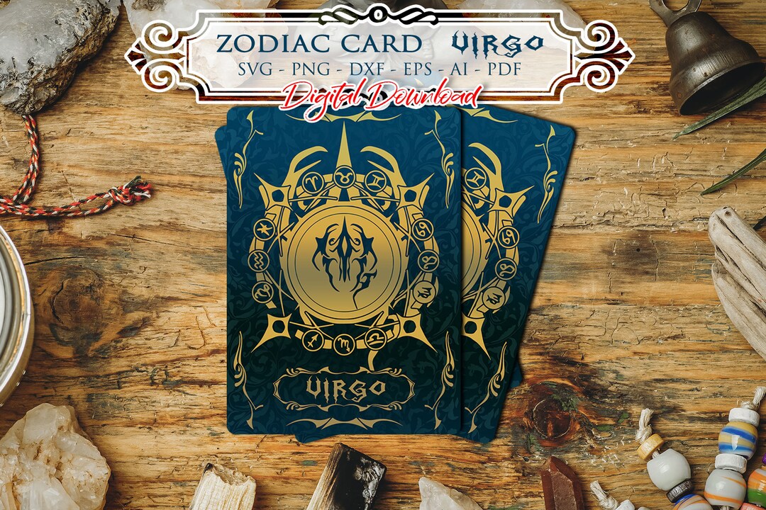 Virgo Zodiac Card Svg: Astrology Sign, Constellation (digital Download ...