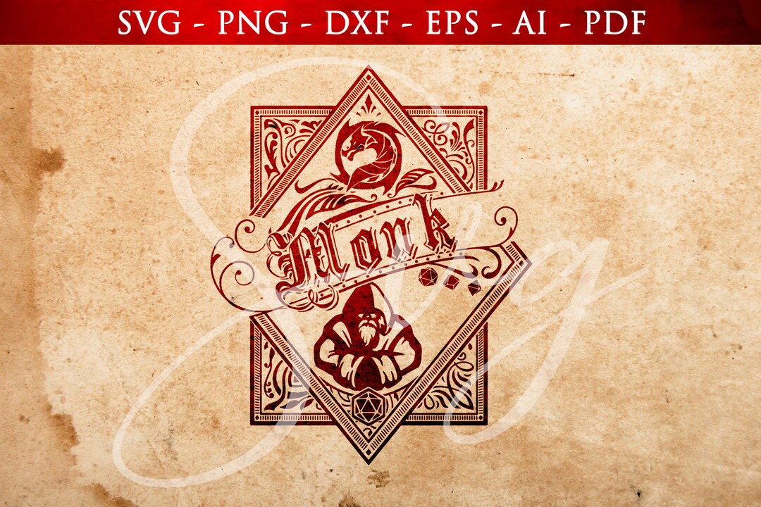 Monk Svg, Dnd Class Emblem, Dnd Svg, Rpg Games, Role Playing Game Svg ...