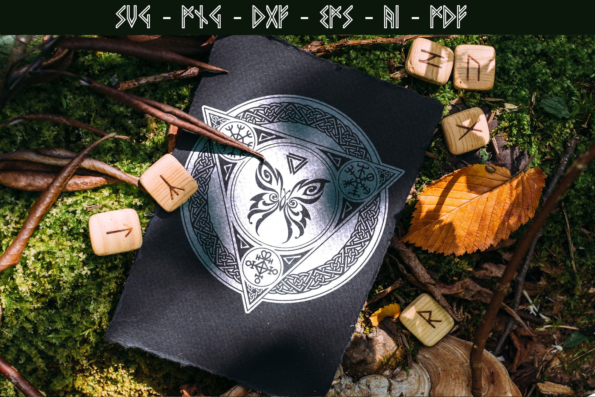 Celtic Butterfly Zodiac SVG: Viking Runes, Spirit Animals (digital File ...