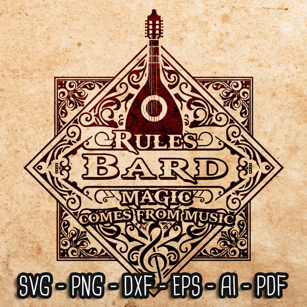 Bard Rules SVG, RPG Class Emblem, D20, Rpg Games Svg, Pathfinder Gamer ...
