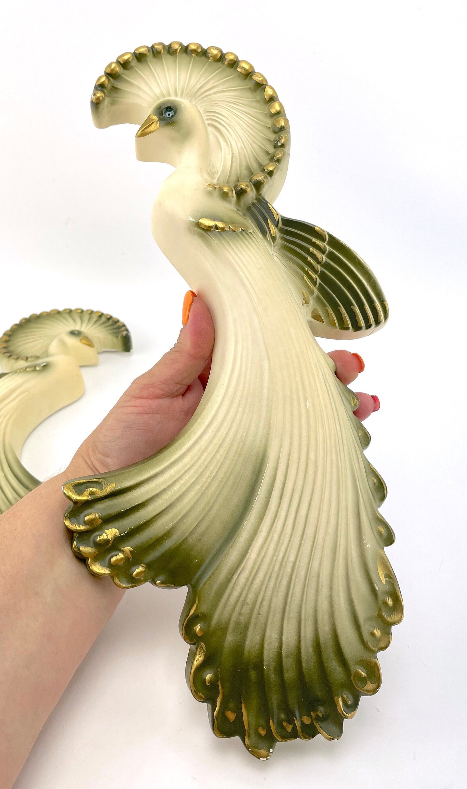 Vintage Chalkware Birds of Paradise / Peacock Chalkware by - Etsy
